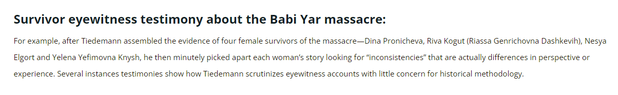 The Witnesses of Babi Yar Part One - Holocaust Claims