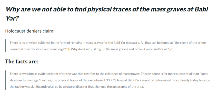Babi Yar and Physical Evidence - Holocaust Claims